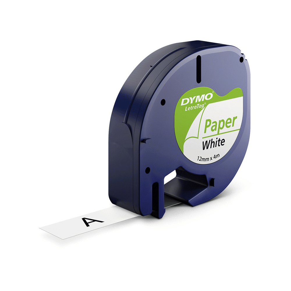 Dymo 91200 / 91220 sort på hvid papirtape 12 mm x 4 m - Original ...