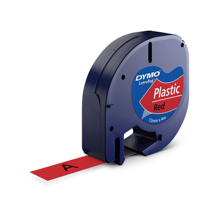 Dymo 91203 / 91223 sort på rød plastiktape 12 mm x 4 m - Original ...